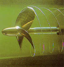 Cavitation phenomenon boiling, generates cavitation on the propeller ...