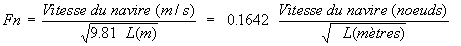 nombre de Froude resistance de vague similitude